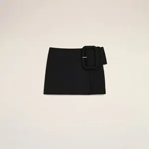 AMI Paris Big Buckle Belted Mini Skirt