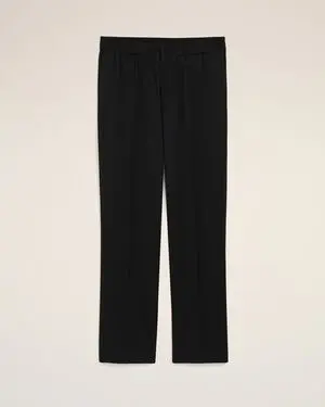 AMI Paris Wool Gabardine Elasticated Waist Trousers - Black