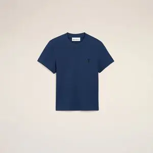 AMI Paris De Coeur Cropped T-shirt - Ink