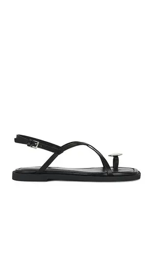 Rag & Bone Remi Flat Sandal With Strappy Design And Square Toe - Black