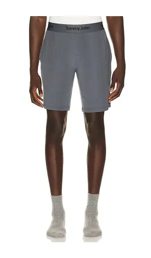 Tommy John Second Skin Luxe Rib Sleep Short In Grey - Turbulence