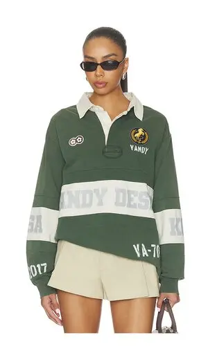 VANDYTHEPINK Washed Long Sleeve Rugby - Green