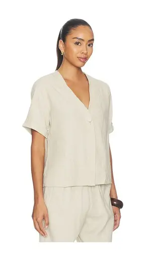 PQ SWIM Linen Button Front Top