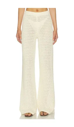 Tularosa Open Stitch Wide Leg Pants - Ivory