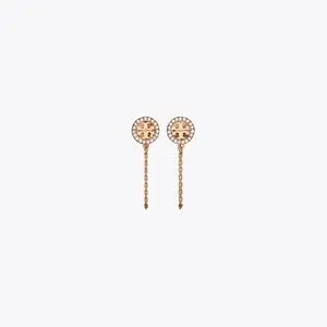 Tory Burch Icon Chain Earrings - Tory Gold/crystal