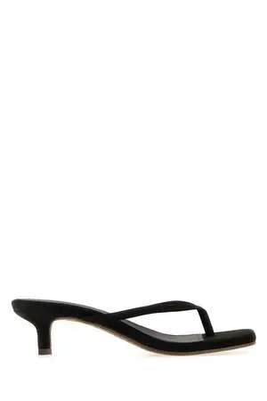 Tkees Suede Julia Thong Mules - Black