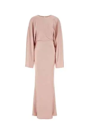 Norma Kamali Satin Long Dress With Sleeve Slits