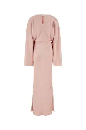 Norma Kamali Satin Long Dress With Sleeve Slits