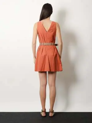 Brunello Cucinelli V-neck Mini Dress With Belt