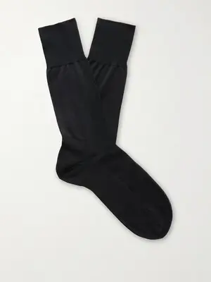 Falke Set Of Two Silk-blend Socks - Black