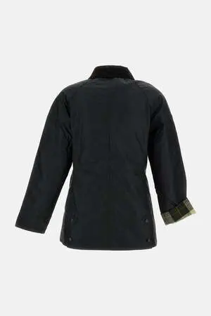 Barbour Beadnell Waxed Cotton Jacket With Tartan Lining - Green
