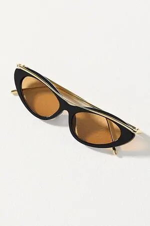 I-SEA Sporty Wrapped Cat-eye Sunglasses - Black