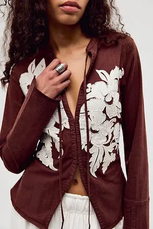 Free People We The Free Festival Nights Embroidered Top