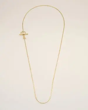 AMI Paris Brass Chain Necklace With De Coeur Clasp - Gold