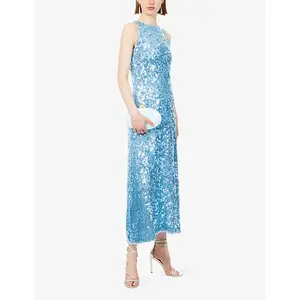 DIMA AYAD Sequin Racer Back Maxi Dress