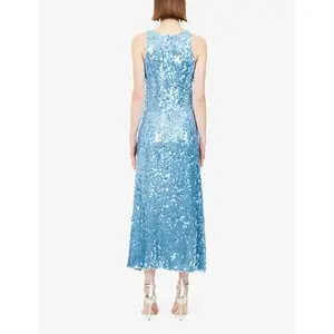 DIMA AYAD Sequin Racer Back Maxi Dress