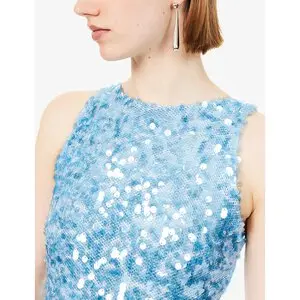 DIMA AYAD Sequin Racer Back Maxi Dress