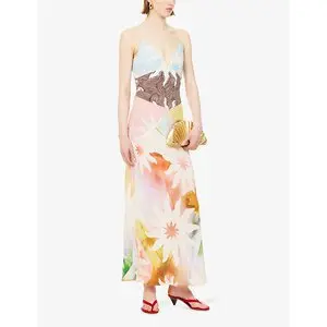 NEVER FULLY DRESSED Printed Valeria Woven Maxi Dress