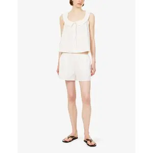 DEIJI STUDIOS Sleeveless Collared Top And Shorts Set