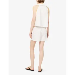 DEIJI STUDIOS Sleeveless Collared Top And Shorts Set