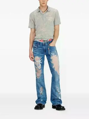 DIESEL® X Tinder Distressed-effect Logo-patch Polo Shirt