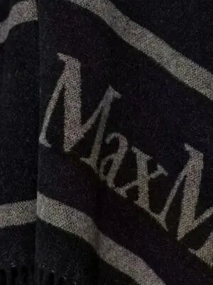 Max Mara Logo Intarsia Fringed Cape