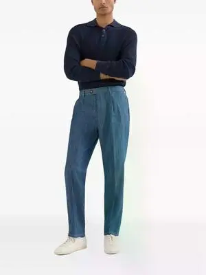 Brunello Cucinelli Lightweight Denim Trousers With Double Pleats