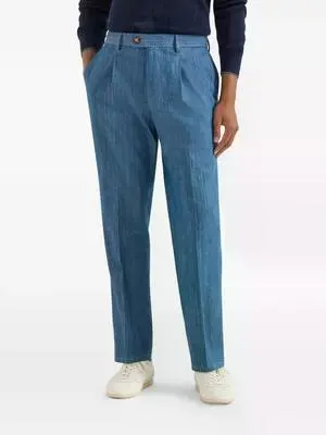 Brunello Cucinelli Lightweight Denim Trousers With Double Pleats