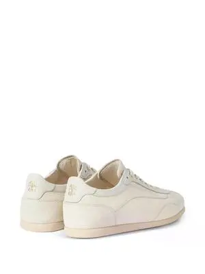 Brunello Cucinelli Deerskin-effect Calfskin Sneakers With Slim Outsole
