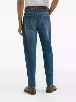 Brunello Cucinelli Iconic Fit Five-pocket Denim Trousers With Rips - Blue