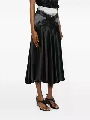 Viktor & Rolf Lace-trim Midi Skirt - Black