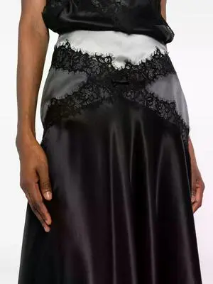 Viktor & Rolf Lace-trim Midi Skirt - Black