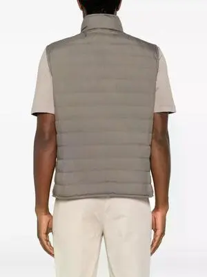 Brunello Cucinelli Quilted High-neck Gilet - Green
