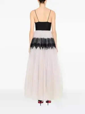 Viktor & Rolf Tulle Lace-trim Maxi Dress - Neutrals