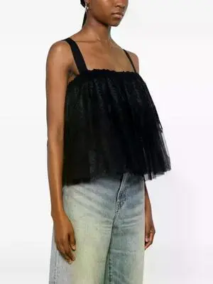 Viktor & Rolf Lace-trimmed Tulle Blouse