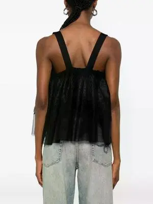 Viktor & Rolf Lace-trimmed Tulle Blouse