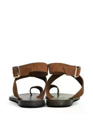 NICOLAS LAINAS Suede Toe-strap Flat Sandals