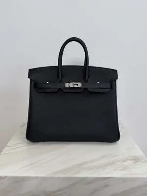Hermès Togo Leather Palladium Hardware Birkin 25 - Black