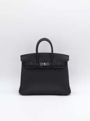Hermès Hermès Black Togo Leather Palladium Hardware Birkin 25 Black