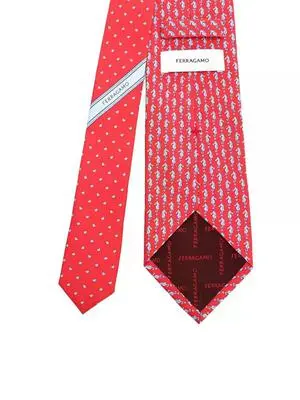 FERRAGAMO Seahorse Silk Tie