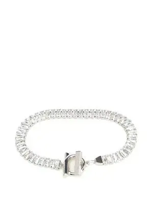 FERRAGAMO Gancini Crystal-embellished Bracelet - Silver