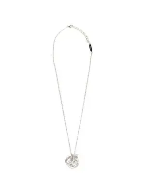FERRAGAMO Gancini Crystal-embellished Necklace - Silver