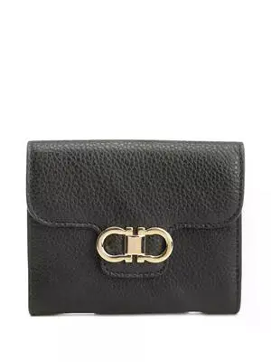 FERRAGAMO Gancini-plaque Leather Wallet - Black