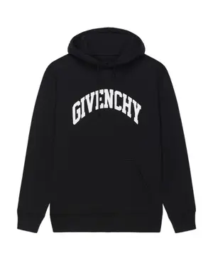 Givenchy Logo Printed Drawstring Hoodie - Black