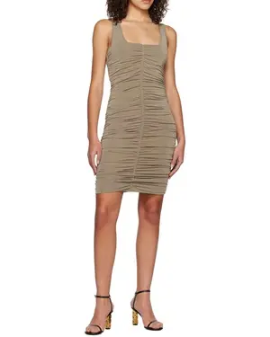 Givenchy Ruched Square Neck Mini Dress