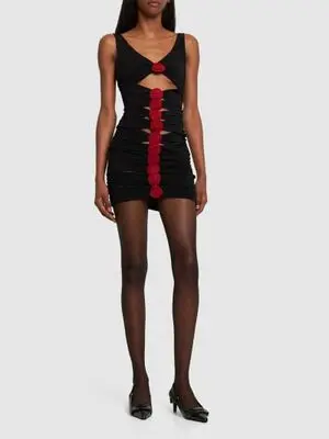 Magda Butrym Rose Embellished Ruched Dress