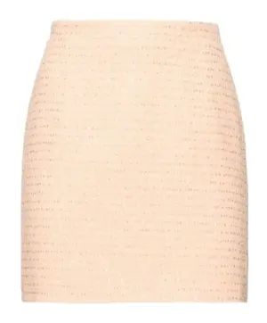 Alessandra Rich Sequined Mini Skirt - Nude