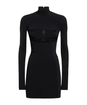 MUGLER High-neck Cut-out Mini Dress