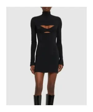 MUGLER High-neck Cut-out Mini Dress