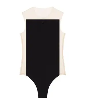 COURREGES Illusion Semi-sheer Bodysuit - Sand Black